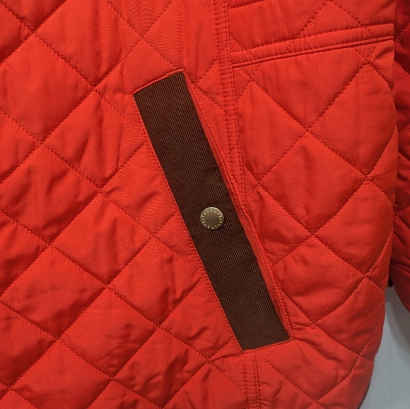 Talbots | Jackets & Coats | Talbots Quilted Barn Jacket In Neon Orange ...